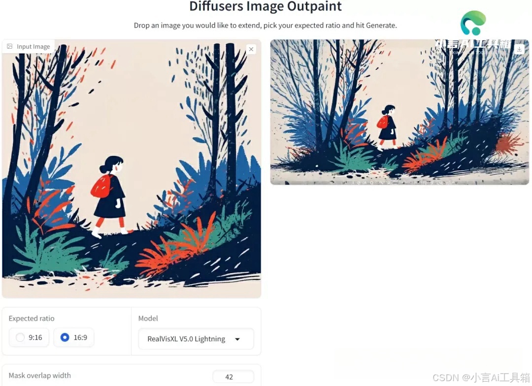 Diffusers Image Outpaint：黑科技外绘神器，一键扩展图像边界，自定义图像风格，生成高清图片，图像脑补-CSDN博客