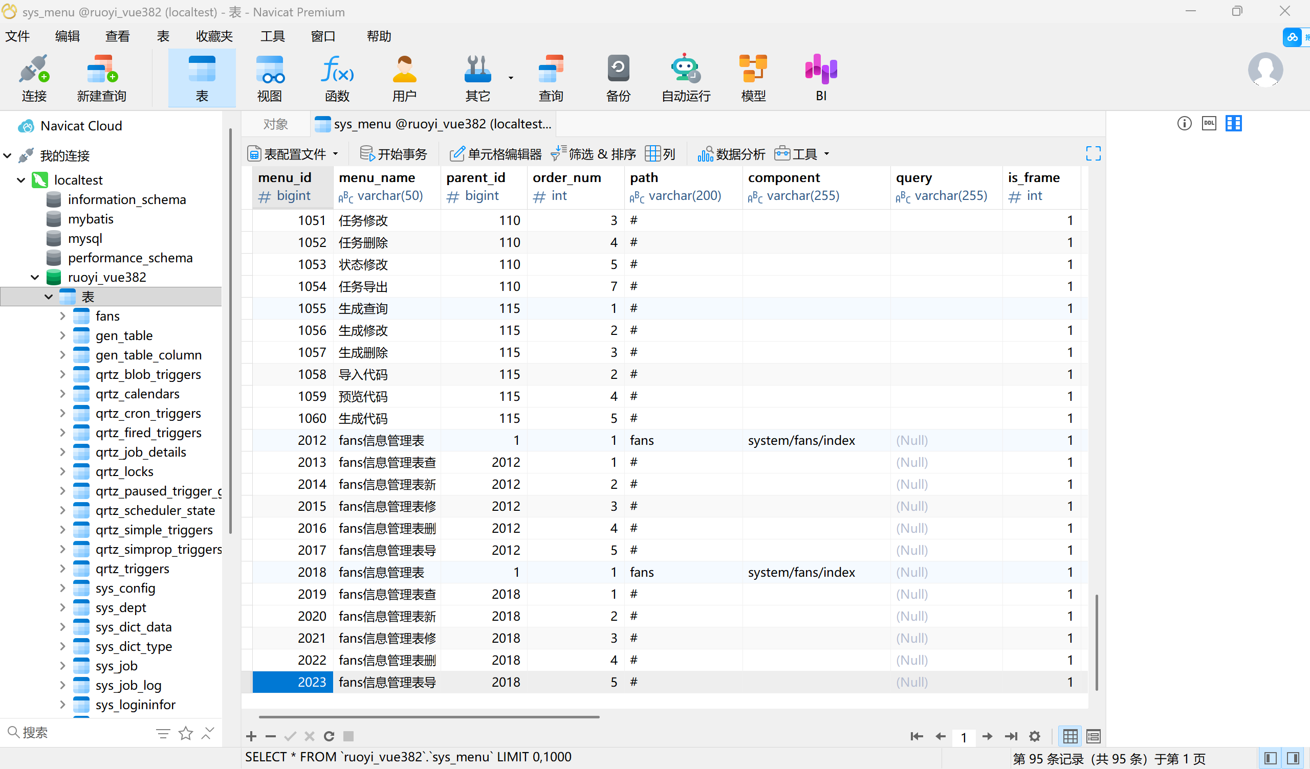 Ruoyi Vue （v3.8.2）生成代码的使用_ruoyi前端表格添加更多操作-CSDN博客
