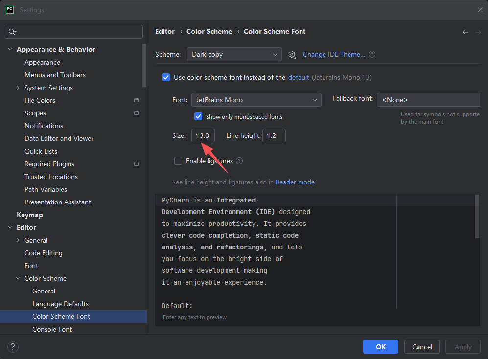 Pycharm配置jupyter notebook显示字体大小_pycharm中的jupyter markdown部分字体-CSDN博客