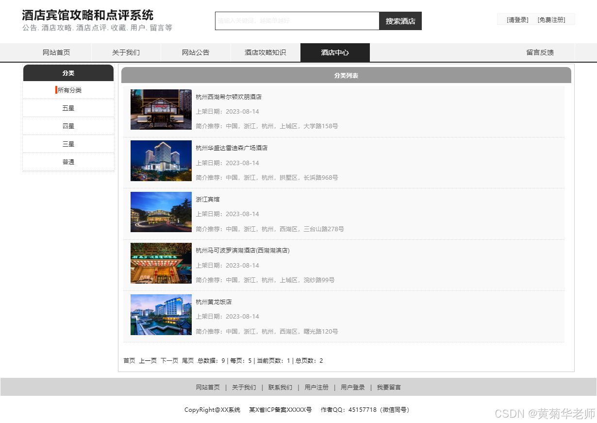 Pythondjango框架宾馆酒店点评系统网站设计与实现作品截图和开题报告参考 Csdn博客