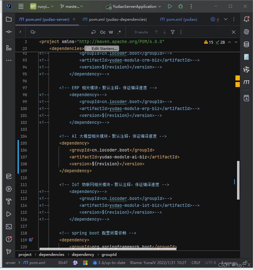 解决ruoyi-vue-pro引入ai模块报错_cn.iocoder.boot-CSDN博客