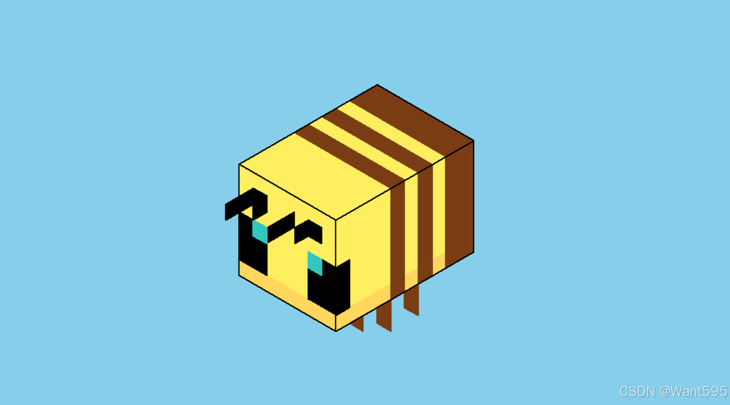 Python绘制Minecraft蜜蜂（完整代码）-CSDN博客