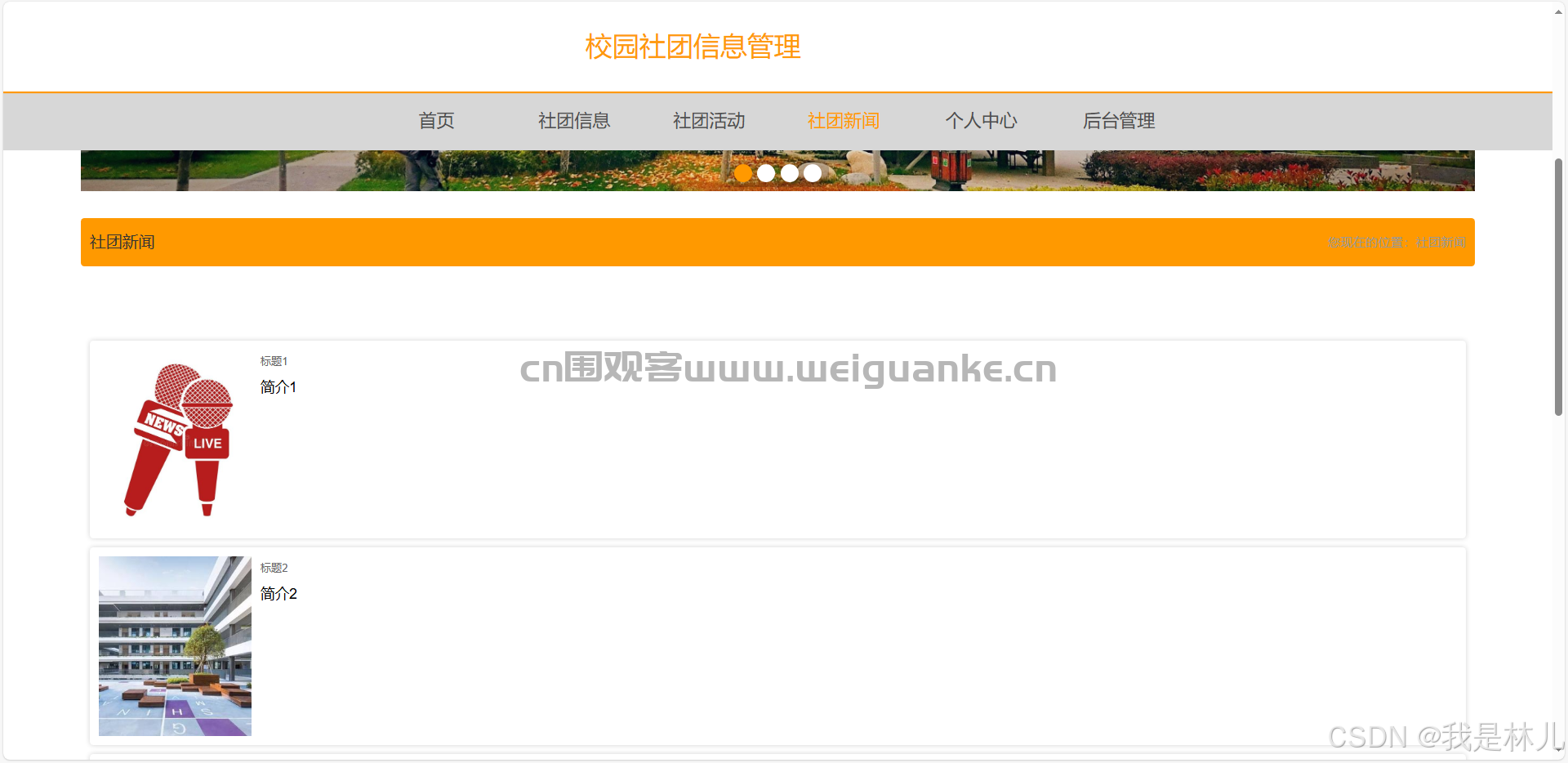 社团管理系统 Springboot Vue社团管理前端页面 Csdn博客