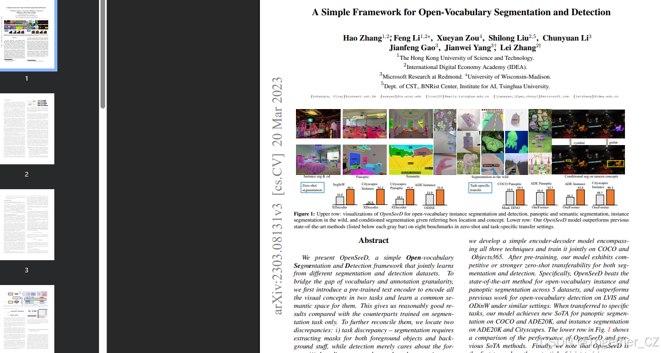 OpenSeeD：A Simple Framework for Open-Vocabulary Segmentation and Detection——一个简单的开放词汇分割与检测框架 ...