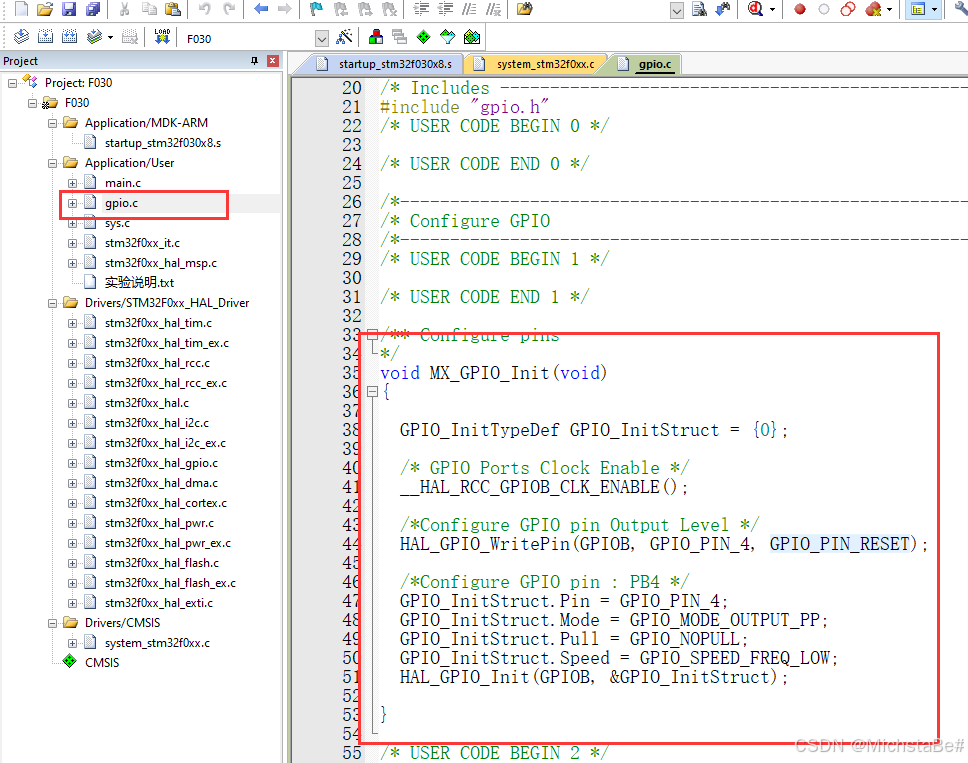 STM32F030C8T6---GPIO引脚输出 HAL库-CSDN博客
