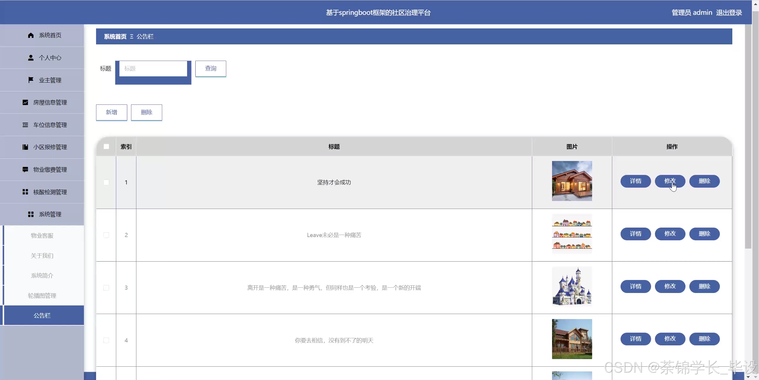 基于djangovuevue基于springboot框架的社区治理平台【开题报告程序论文】 计算机毕设 Csdn博客