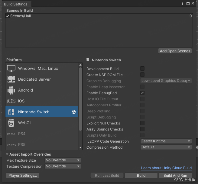 Unity适配Nintendo Switch平台开发_unity switch-CSDN博客