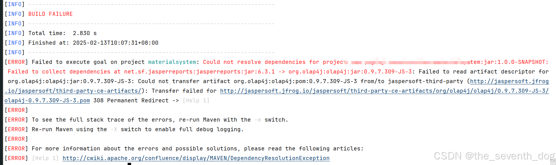 java | org.olap4j:olap4j:pom:0.9.7.309-JS-3_failed to read artifact descriptor for org.olap4j ...