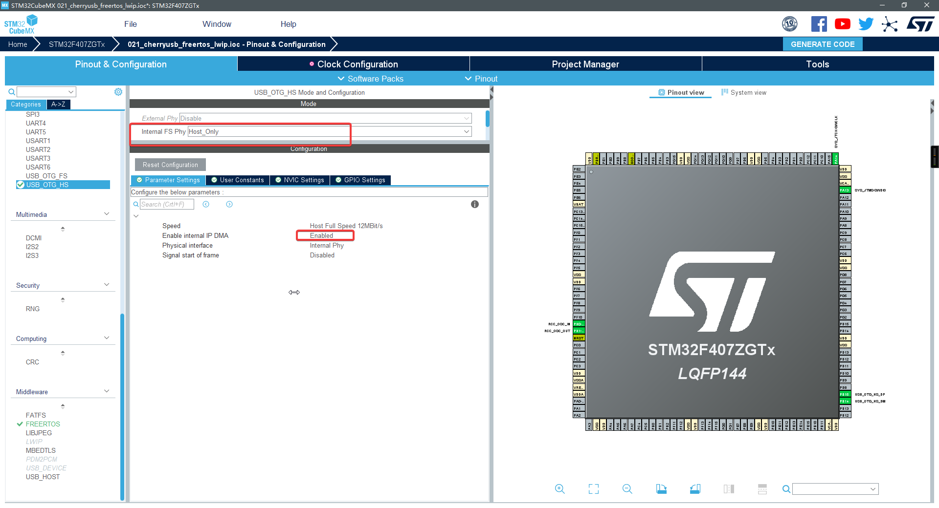 使用chrryusb+freertos+lwip配置stm32F4主机RNDIS流程记录，包含cherryusb配置和lwip配置。-CSDN博客