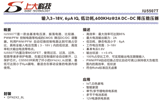 IU5507：输入3-18V,6uA静态电流,低功耗,2A,DCDC降压稳压器_iu5507t-CSDN博客