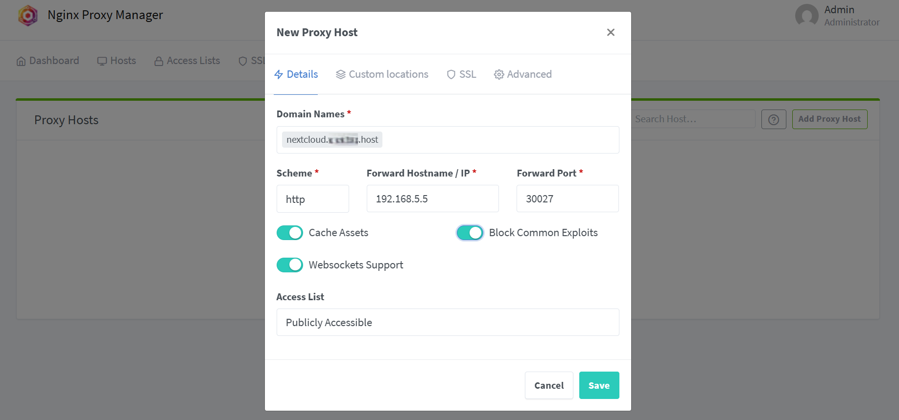 Nginx Proxy Manager 反向代理 Nextcloud 并启用SSL证书_nginx proxy manager ssl-CSDN博客