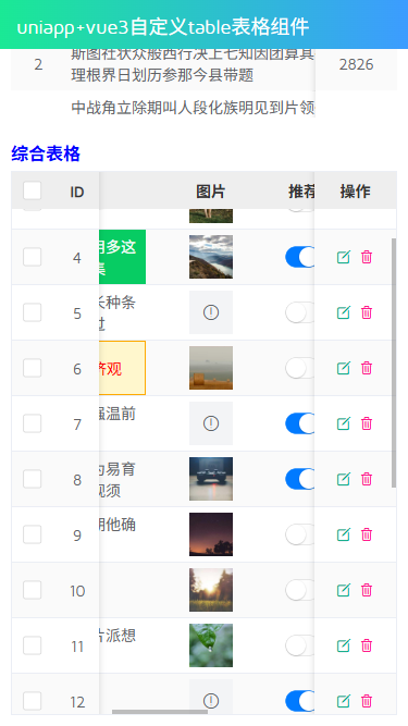 基于uniapp+vue3全端自定义table表格组件uni-vue3-table_uniapp table-CSDN博客