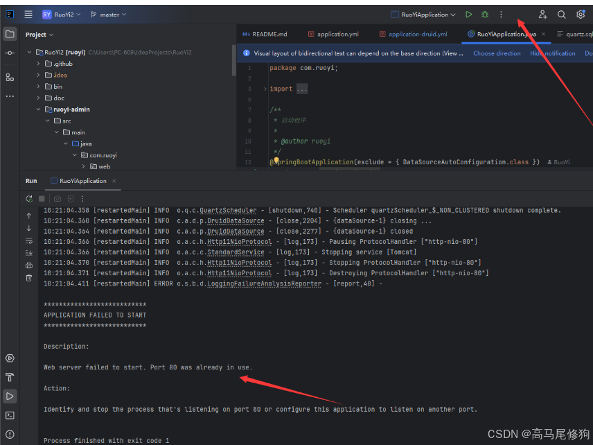 完成Spring Boot项目搭建及运行（以若依为例）_ruoyi springboot项目-CSDN博客