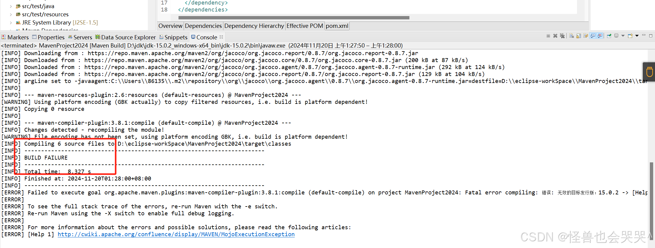 执行mvn build失败，错误显示： “SLF4J: Class path contains multiple SLF4J bindings”以及“无效的目标发行版：15.0“，让我来来看看 ...