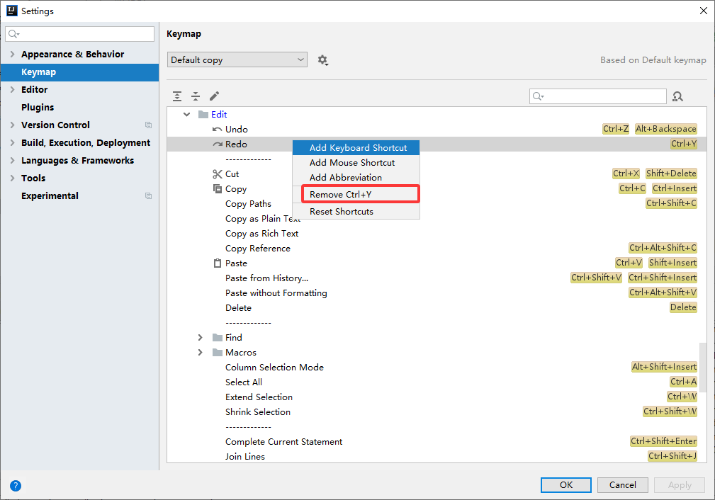idea的相关快捷键设置_idea ctrl+y恢复上次操作-CSDN博客