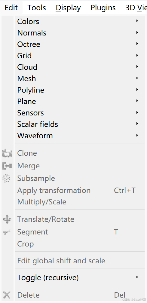 CloudCompare 从入门到精通③：编辑工具详解（分割、裁剪、颜色映射）_cloudcompare使用教程中文-CSDN博客