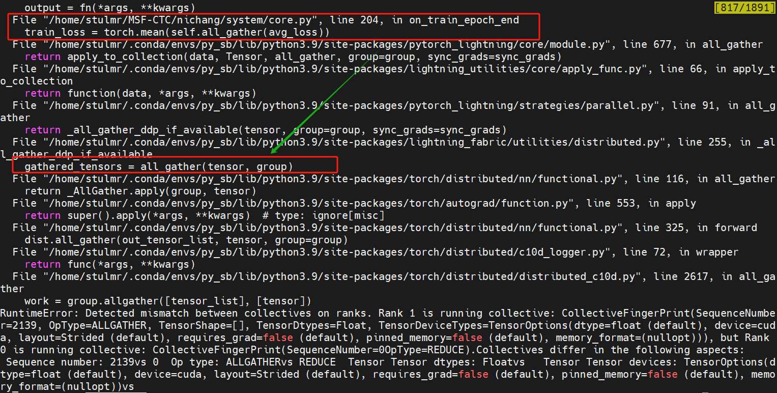Detected mismatch between collectives on ranks_runtimeerror: detected mismatch between ...