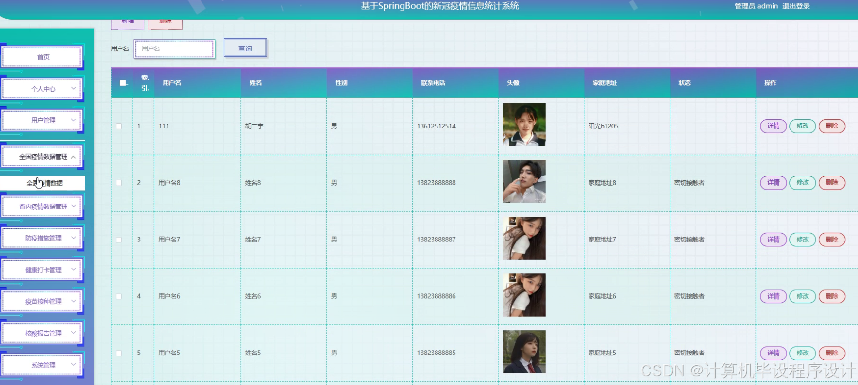 【开题报告】基于springbootvue新冠疫情信息统计系统(程序源码论文 计算机毕业设计 Csdn博客