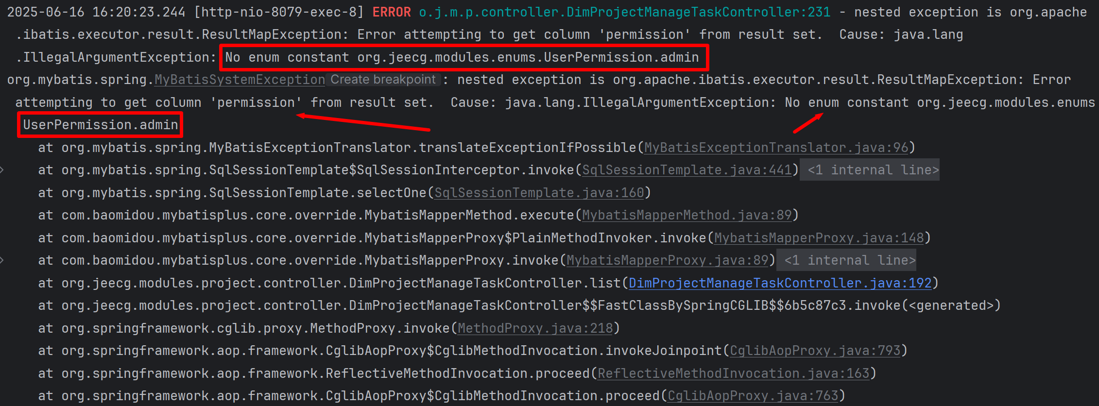 【枚举类字段与数据库字段映射错误】org.mybatis.spring.MyBatisSystemException_mybatis 映射枚举类 值为空 映射报错-CSDN博客