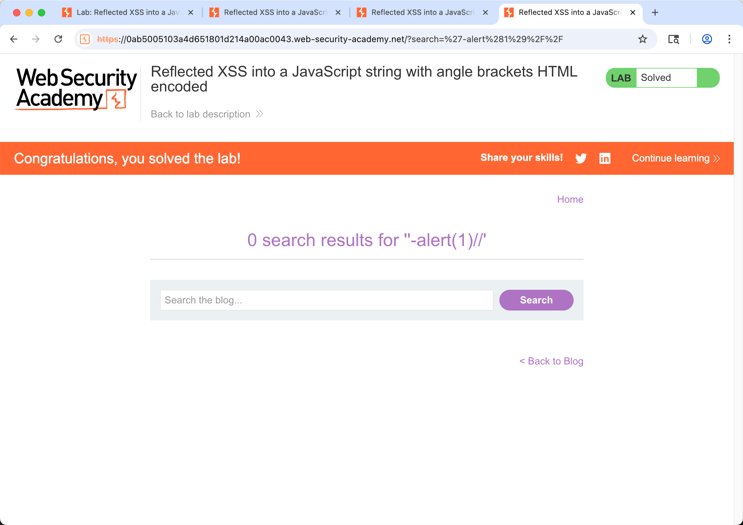 PortSwigger靶场之Reflected XSS into a JavaScript string with angle ...