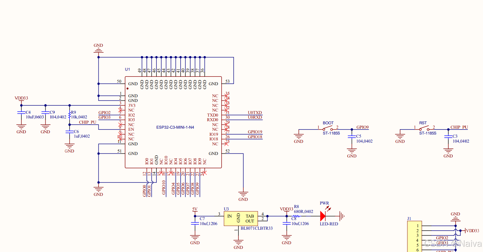 ESP32-C3 入门笔记03: ESP32-C3-DevKitM-1 & YD-ESP32-C3 （源地工作室）开发板核心板（ 芯片 ...