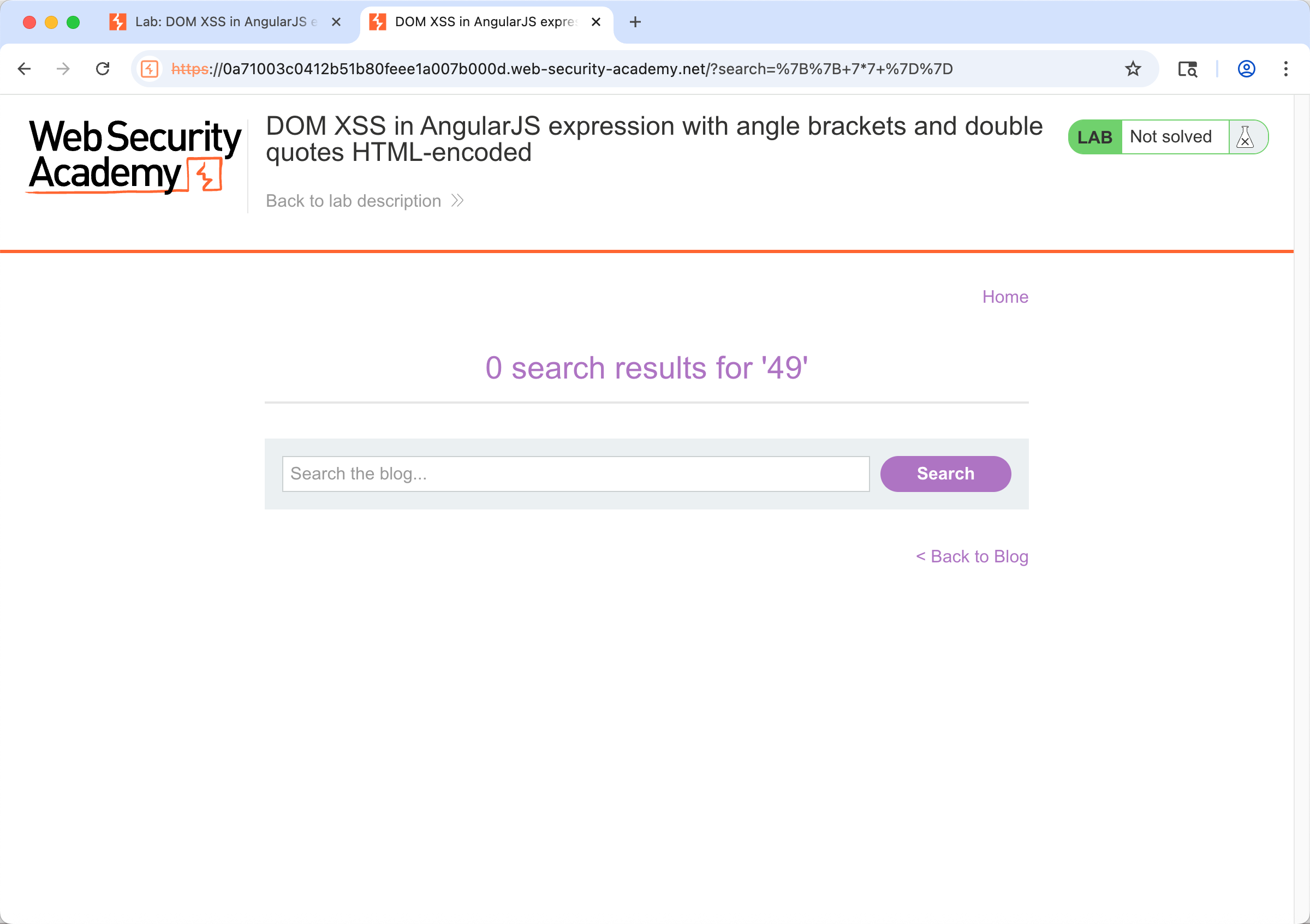 PortSwigger靶场之DOM XSS in AngularJS expression with angle brackets and ...