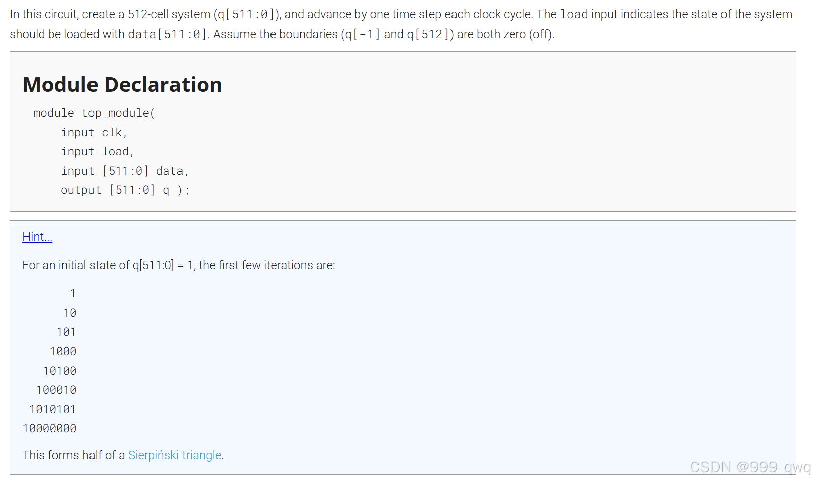 HDLBits练习24 - Rule 90-CSDN博客