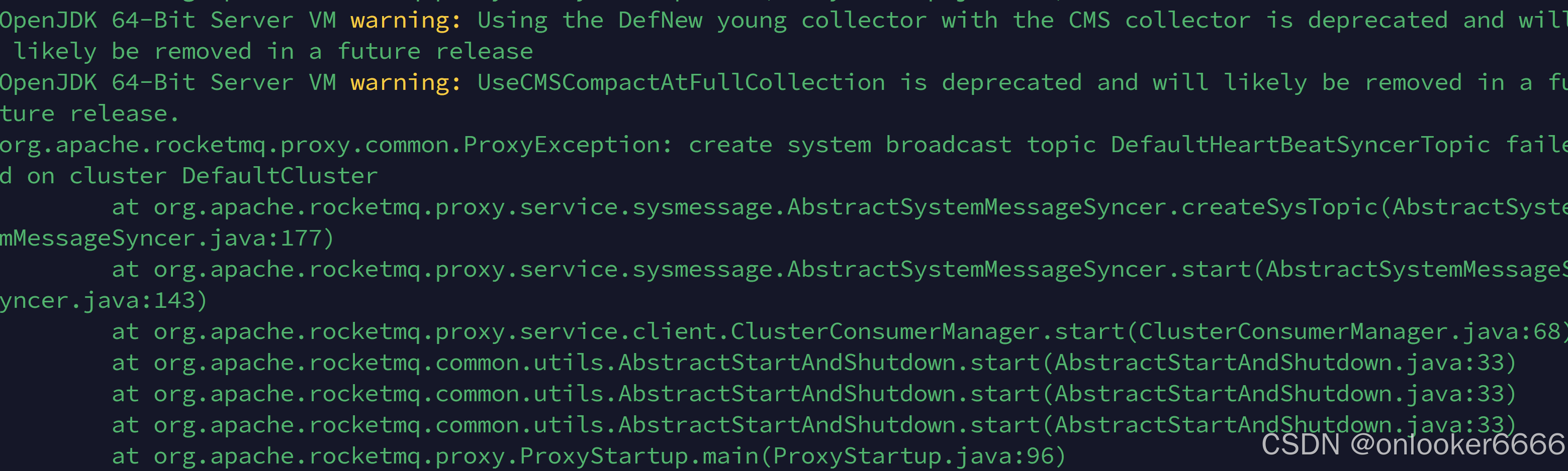 rocketMq代理create system broadcast topic DefaultHeartBeatSyncerTopic failed on cluster ...
