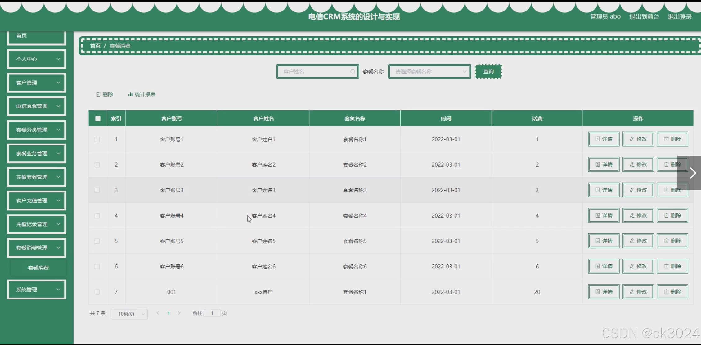 Springboot计算机毕业设计电信crm系统的设计与实现3z7u5 Csdn博客