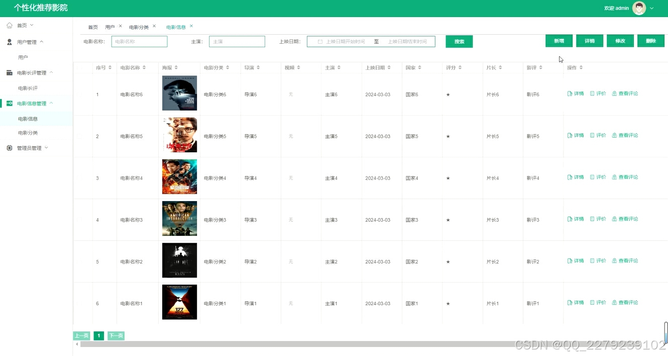 202基于java ssm springboot个性化推荐电影院系统电影评价（源码+文档+运行视频+讲解视频）-CSDN博客