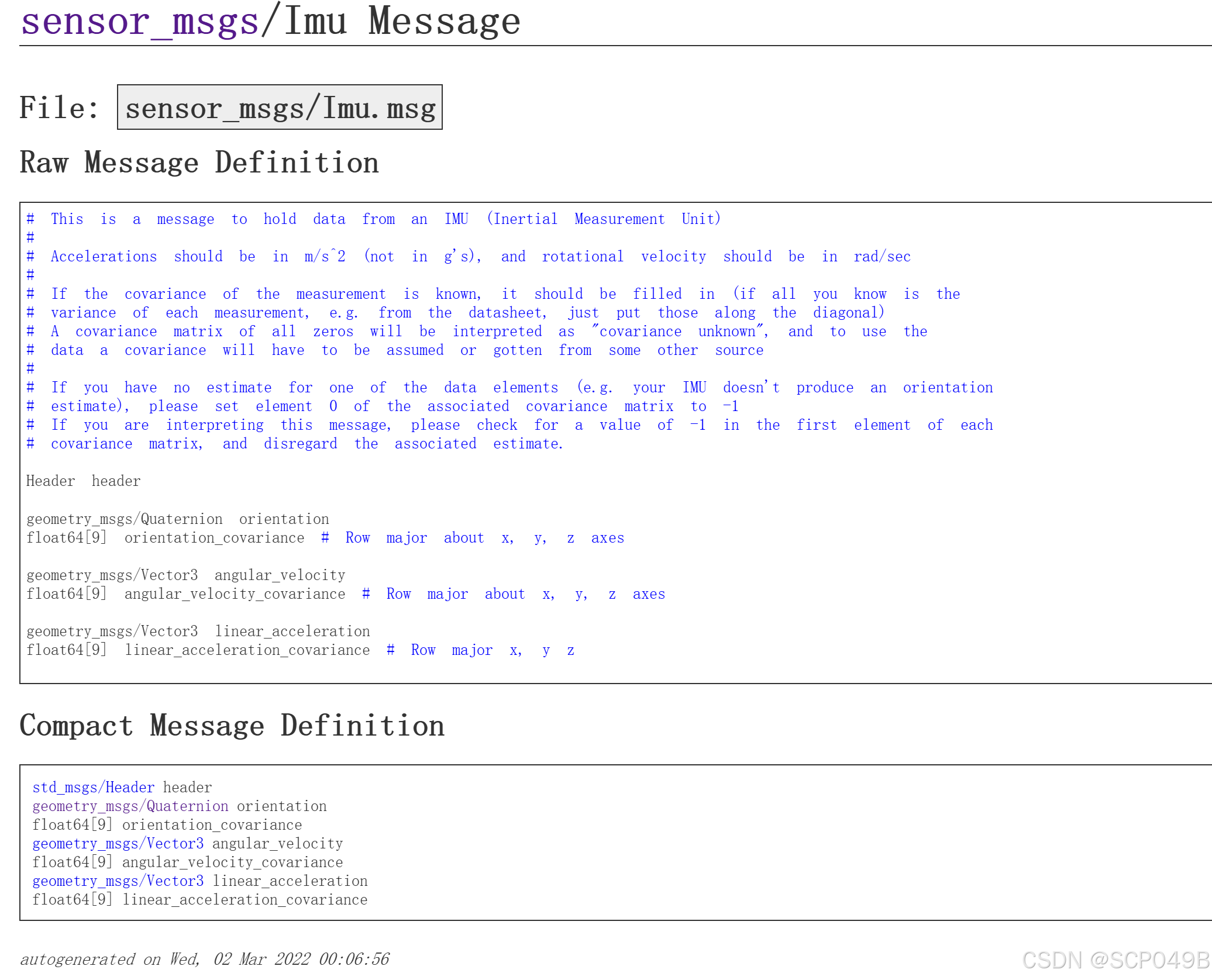 ROS中的IMU惯性测量单元_ros2的imu消息包格式单位-CSDN博客