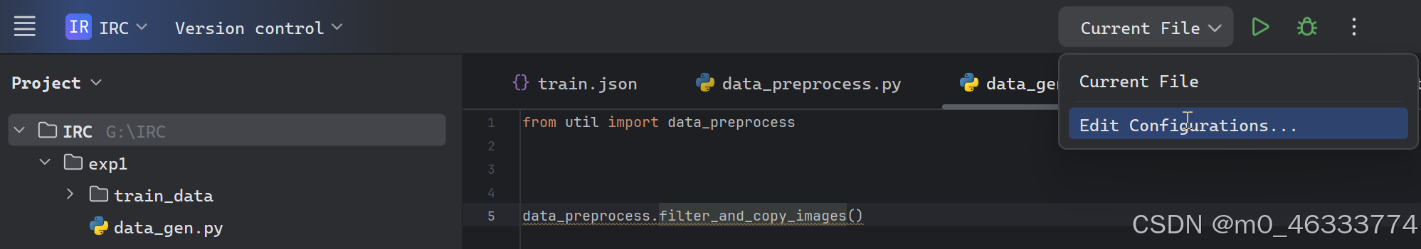 Pycharm 配置 run current file 的路径_pycharm current file-CSDN博客