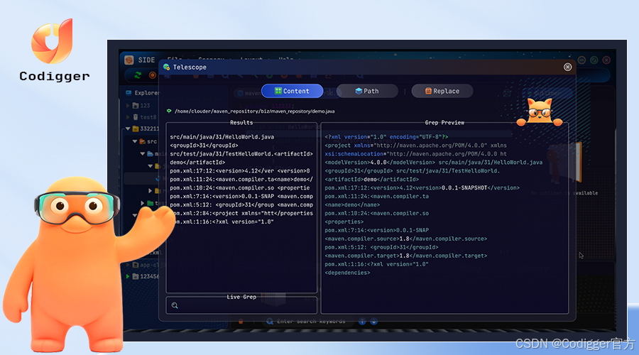 Codigger的Telescope 功能介绍_telescope搜索函数-CSDN博客