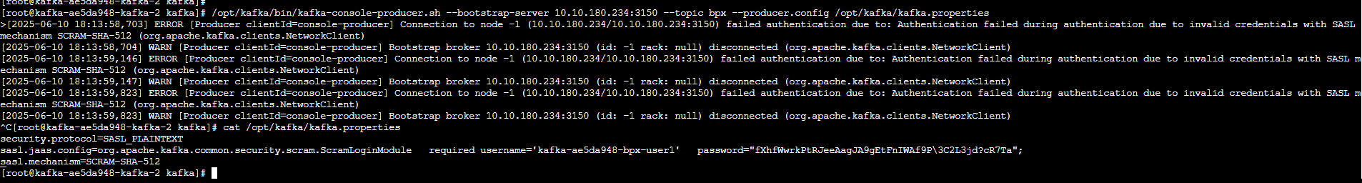 failed authentication due to: Authentication failed during authentication due to invalid ...