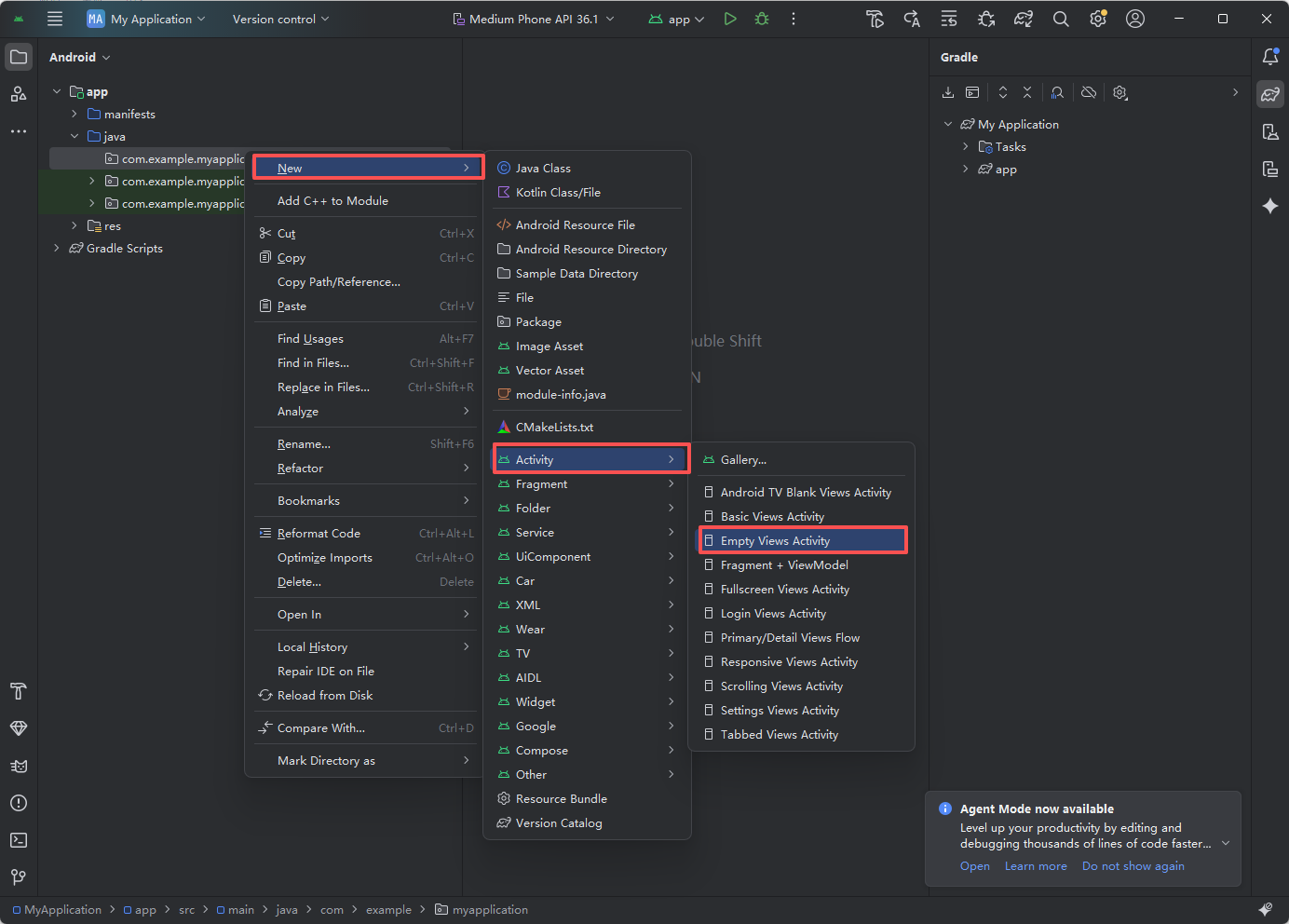 新版本Android Studio中Empty Activity无法创建Java项目_android studio新建项目选择empty activity后为什么不能选java-CSDN博客