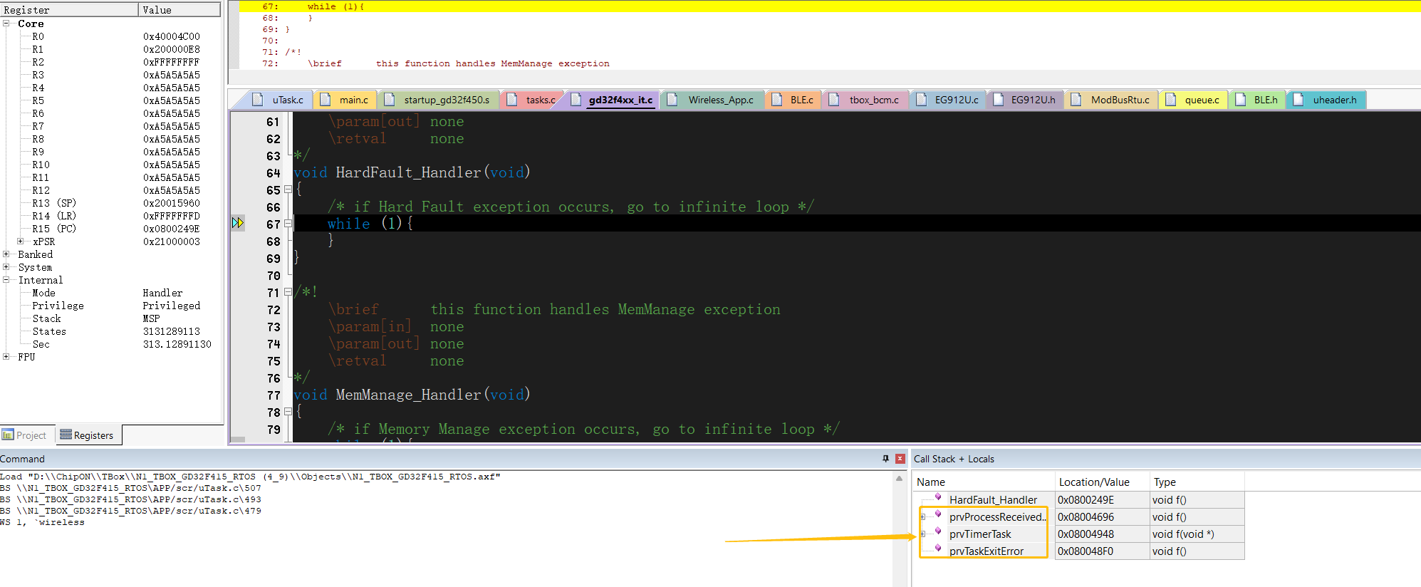 FreeRTOS 中软件定时器导致 HardFault_Handler 的原因分析_freertos hardfault-CSDN博客