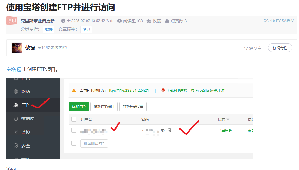 宝塔面板连接 ftp 教程_宝塔面板ftp教程-CSDN博客