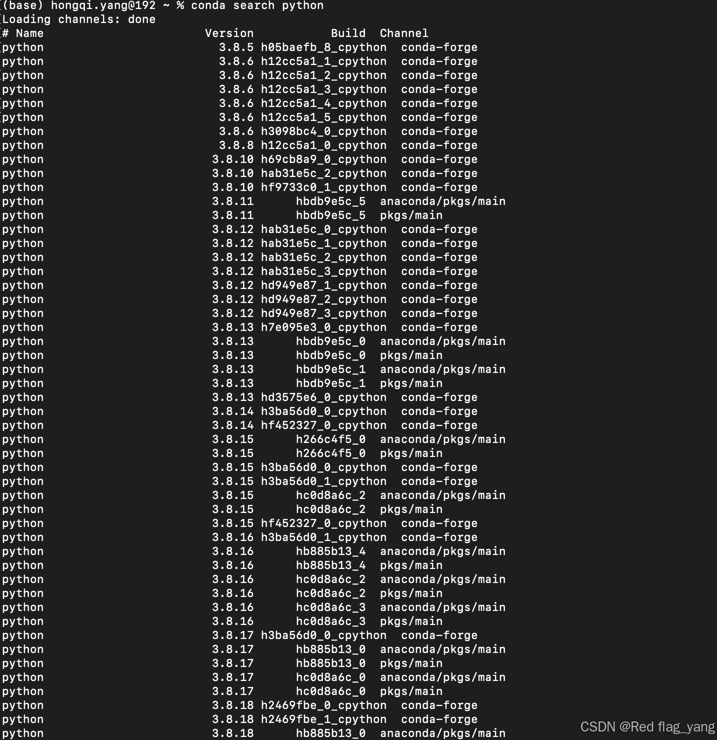 macos 安装miniconda创建python环境报错：PackagesNotFoundError: The following packages are not available ...
