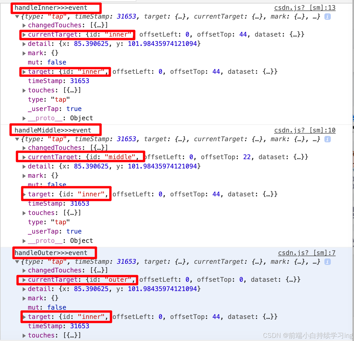 微信小程序：事件对象中属性区分（target和currentTarget等)_微信小程序currenttarget-CSDN博客