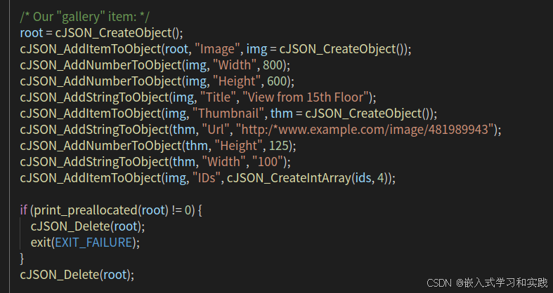 C语言 使用 cjson 生成 和 解析 json 数据 ，代码详细示例_emc3090-e上报json数据,用c语言实例-CSDN博客