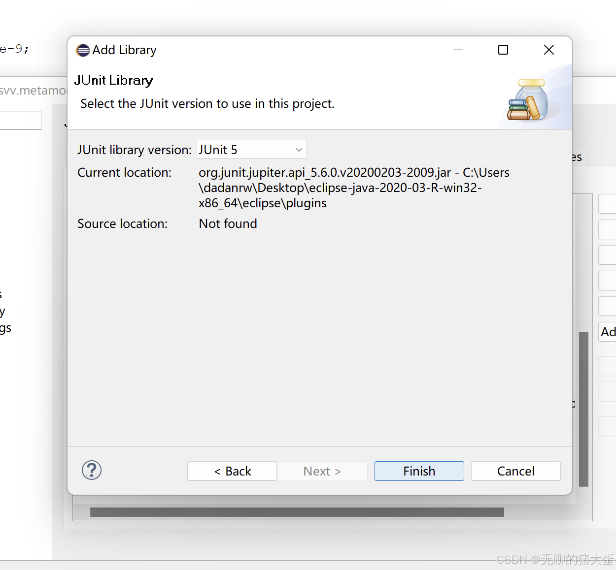 Eclipse JUnit测试提示No tests found with test runner Junit5-解决方法1；-CSDN博客