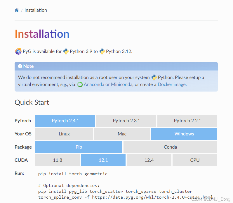 光速安装torch_geometric_pytorch 版本找到对应的 torch-geometric 版本-CSDN博客