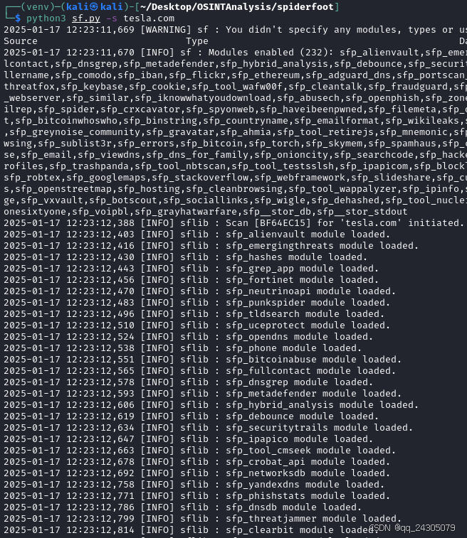 SpiderFoot：一款强大的开源OSINT神器！全参数详解教程！Kali Linux 教程！-CSDN博客