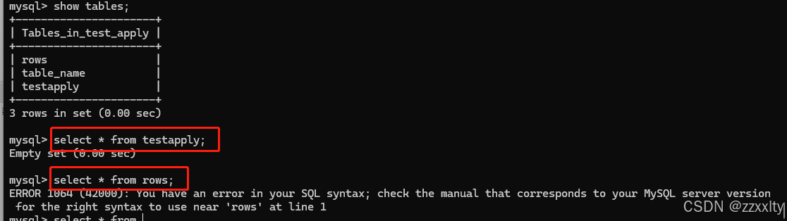 Mysql ERROR 1064 (42000): You have an error in your SQL syntax； check ...