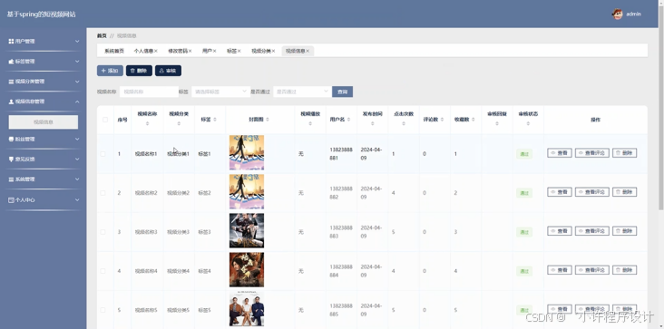 计算机毕业设计springboot基于spring的短视频网站 基于spring Boot框架的短视频平台开发与实现 利用spring Boot构建的短视频社交网站设计与开发短视频与web的