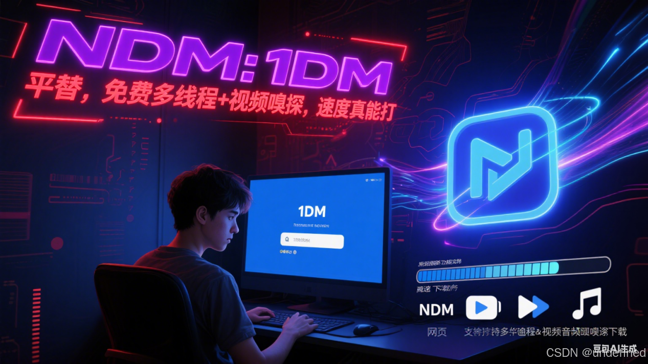 NDM：1DM 平替，免费多线程 + 视频嗅探，速度真能打_和1dm+相似的软件-CSDN博客