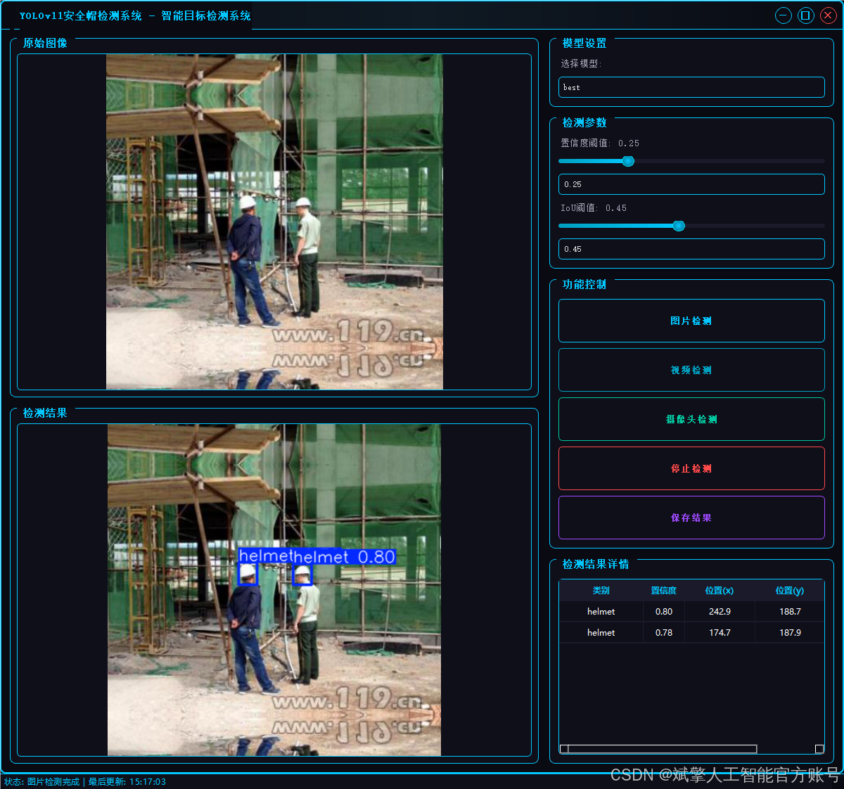 基于深度学习YOLOv11的安全帽检测系统（YOLOv11+YOLO数据集+UI界面+登录注册界面+Python项目源码+模型）-CSDN博客