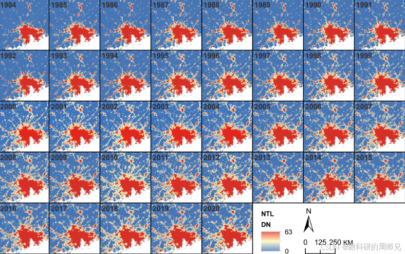 中国长时间序列逐年人造夜间灯光数据集（1984-2020）-CSDN博客