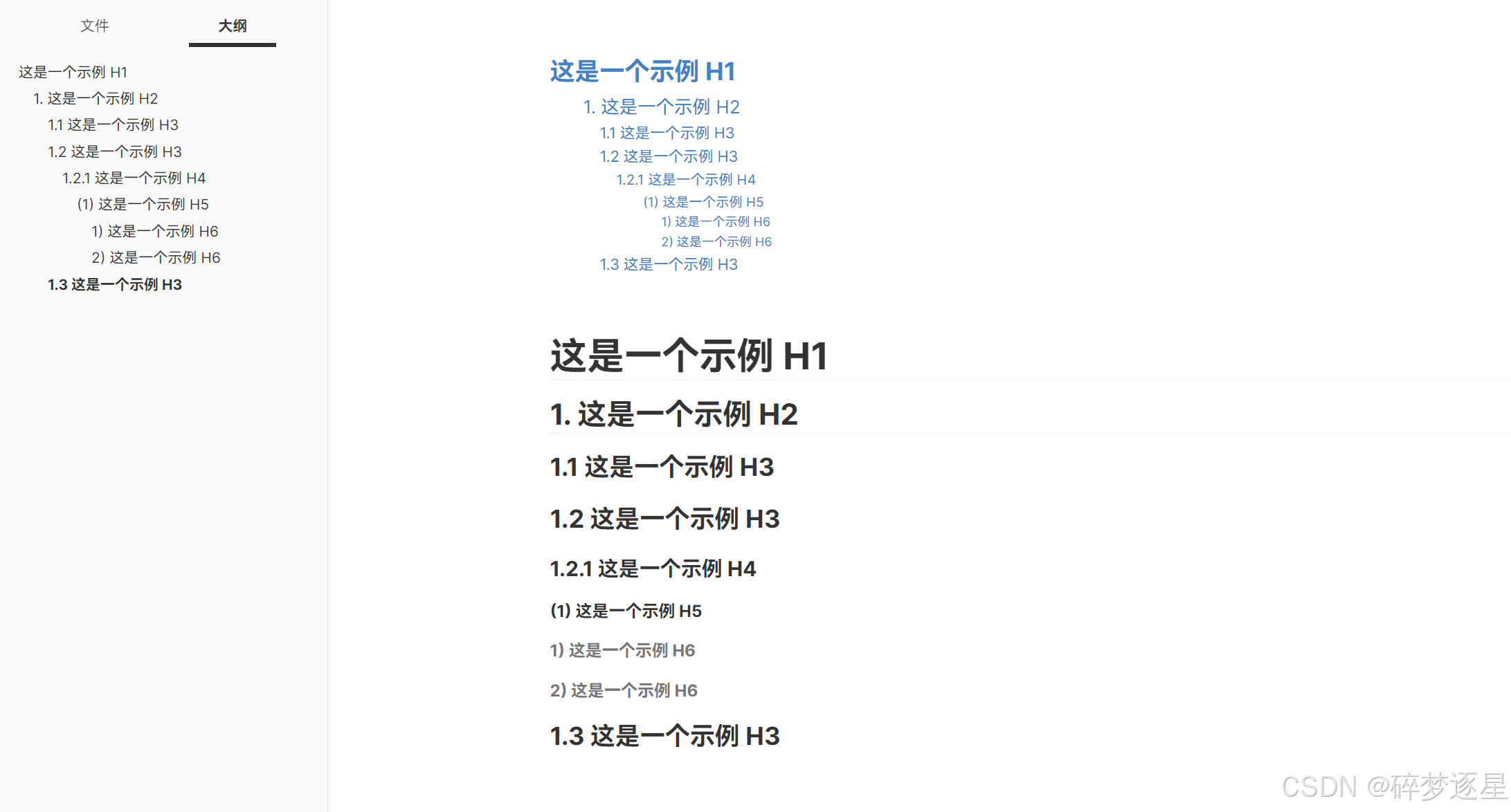 Typora正文、侧边栏、TOC目录自动编号H1-H6（可导出pdf）_typora导出的大纲侧边栏自动编号-CSDN博客