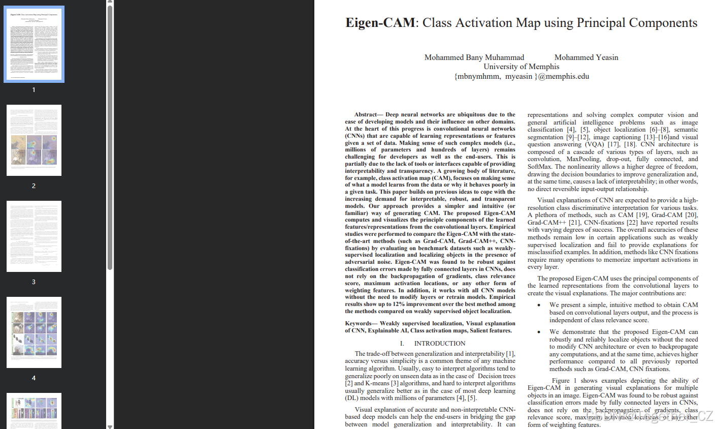 Eigen-CAM: Class Activation Map using Principal Components——使用主成分的类别激活图 ...